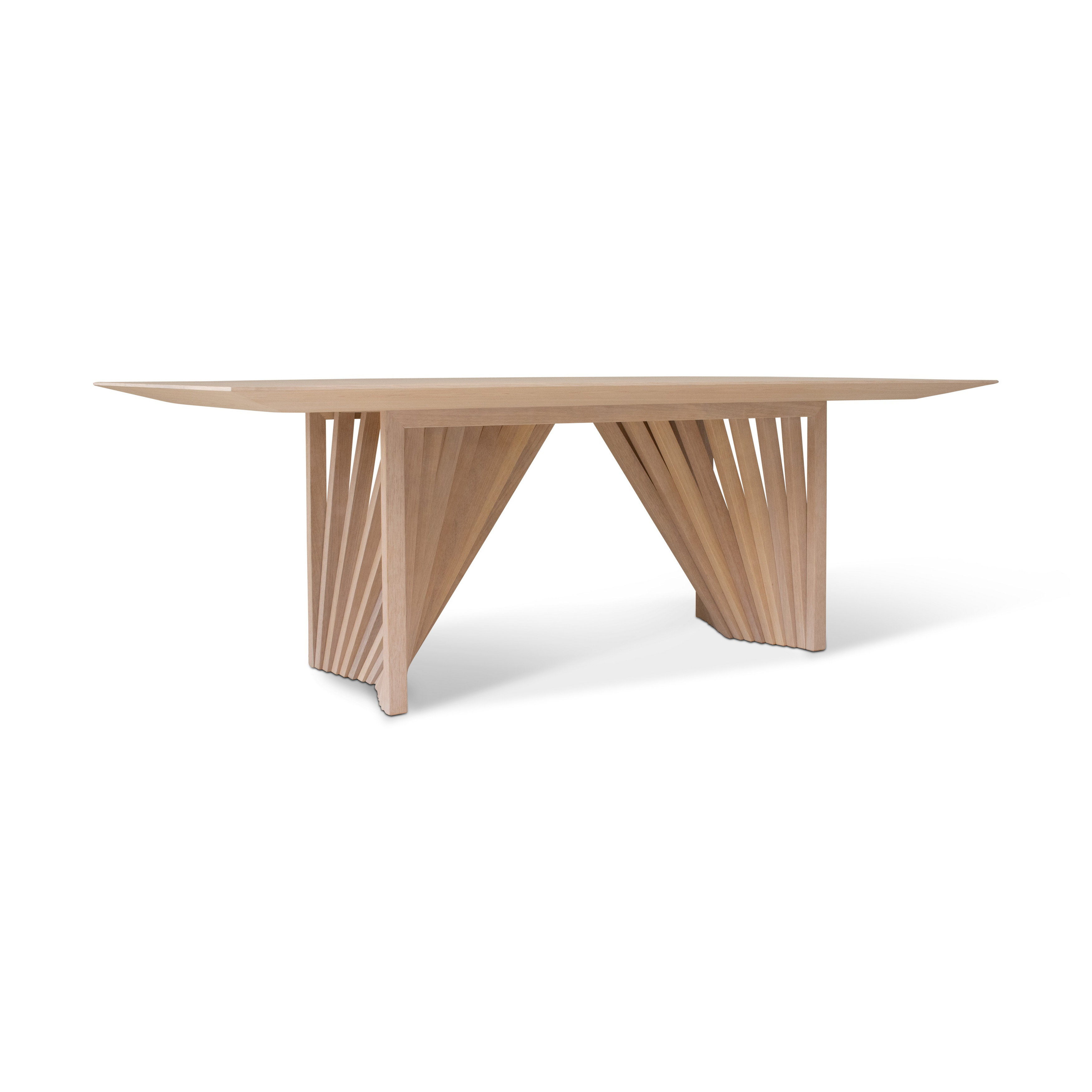 AllModern Margery 86.5" Double Pedestal Dining Table - Solid Wood Top - Wayfair Canada